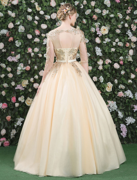 Luxury Lace Embroidered Princess Prom Dress - TD Mercado