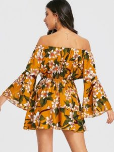 Drawstring Off Shoulder Mini Dress - TD Mercado