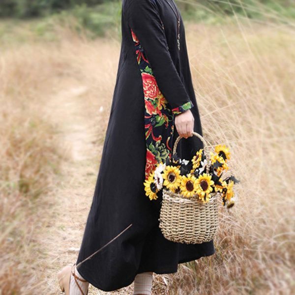 Printed Patchwork Robe Dress - TD Mercado