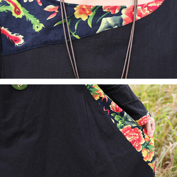 Printed Patchwork Robe Dress - TD Mercado