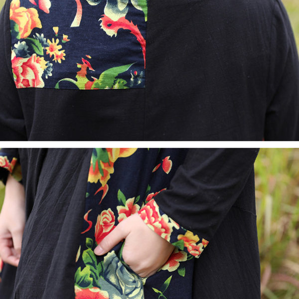 Printed Patchwork Robe Dress - TD Mercado