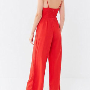 Women Red Buttons Jumpsuit - TD Mercado