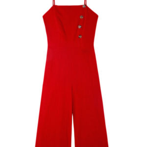 Women Red Buttons Jumpsuit - TD Mercado