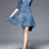 Women Three Quarter Length Sleeves Denim Dress - TD Mercado