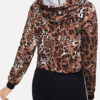 Leopard Print Long Sleeves Hooded Sweatshirt - TD Mercado