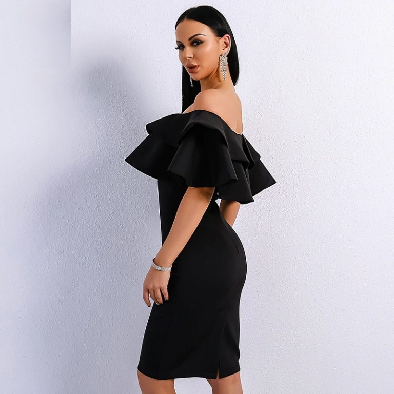 Sexy Off Shoulder Slash Neck Ruffles Backless Mini Dresses – TD Mercado