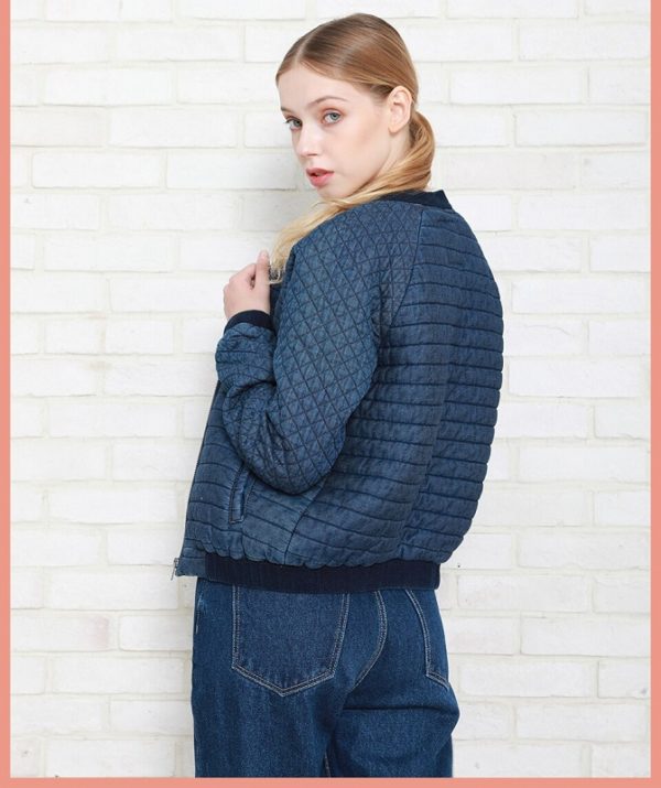 Slim Long Sleeve Splice Rib Stretch Denim Fancy Jacket - TD Mercado