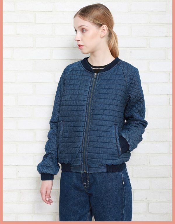 Slim Long Sleeve Splice Rib Stretch Denim Fancy Jacket - TD Mercado