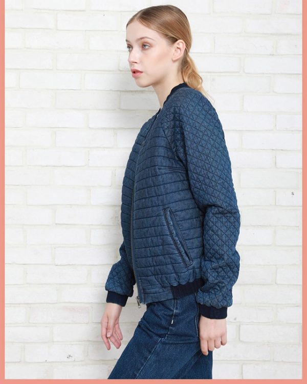 Slim Long Sleeve Splice Rib Stretch Denim Fancy Jacket - TD Mercado