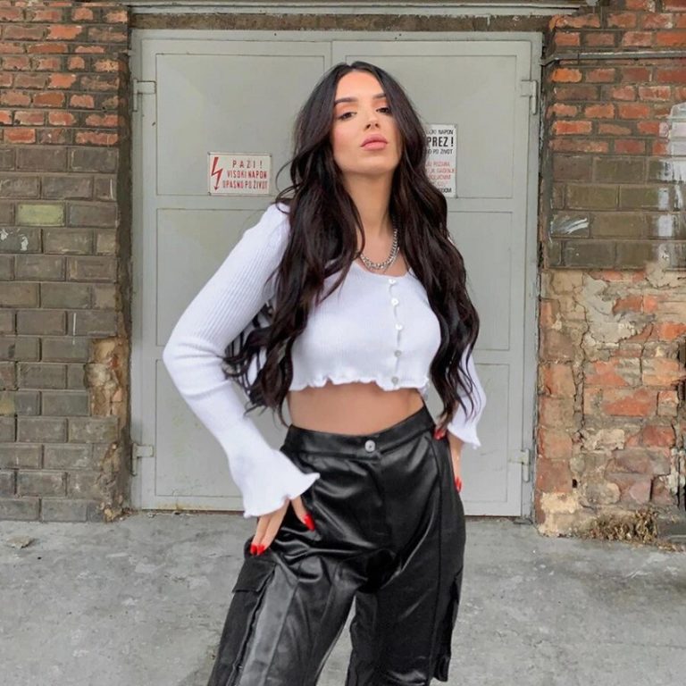 High quality fashion office lady slim Basic Ribbed crop top - TD Mercado