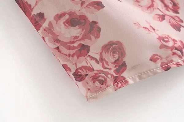 Floral Print Turtleneck Blouse Shirts - TD Mercado