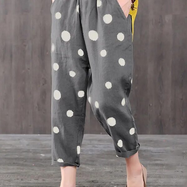 Elastic Waist Polka Dot Side Pockets Harlan Pants - TD Mercado