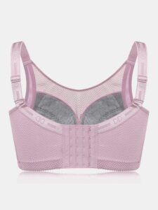 Plus Size Lace Mesh Wireless Adjustable Straps Gather Bra - TD Mercado