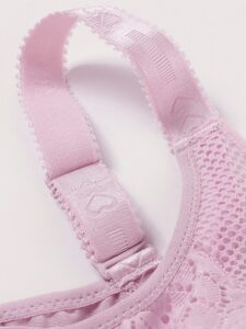 Plus Size Lace Mesh Wireless Adjustable Straps Gather Bra - TD Mercado