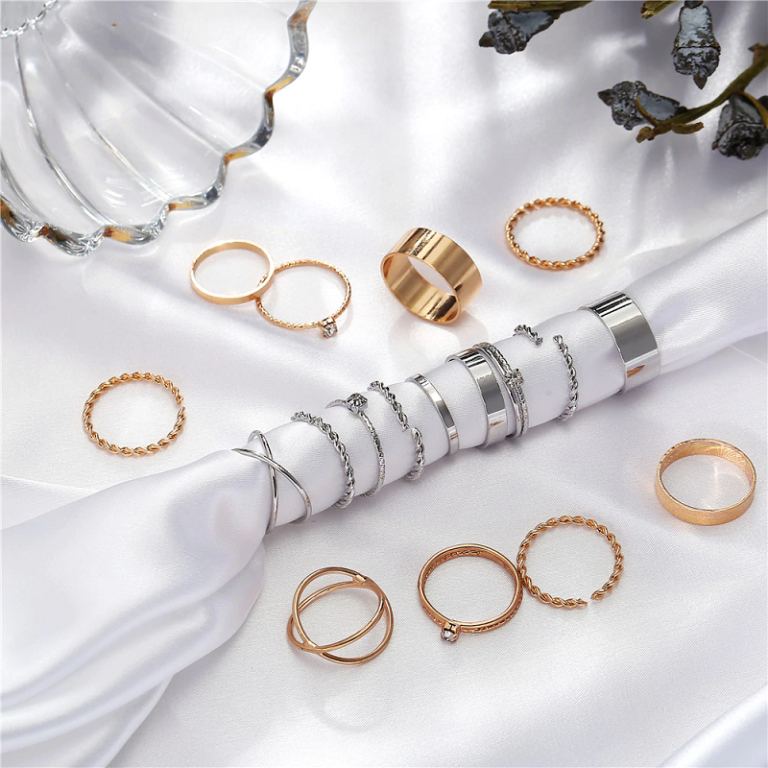 Fashion Geometric Round Knuckle Rings Set - TD Mercado