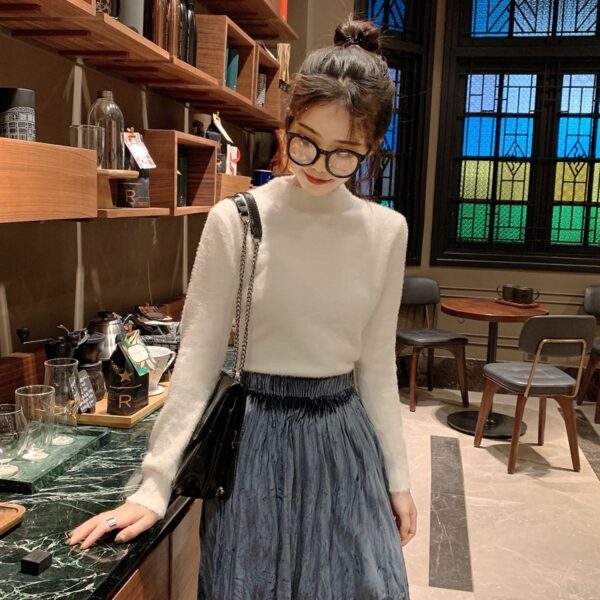 Long sleeve Solid Knitted Korean academic style Sweater - TD Mercado