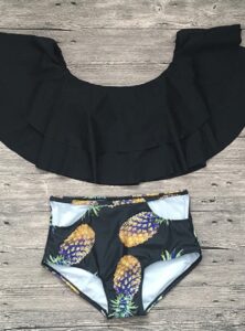 Sexy Off Shoulder Ruffled Top Two Piece Swimsuit - TD Mercado