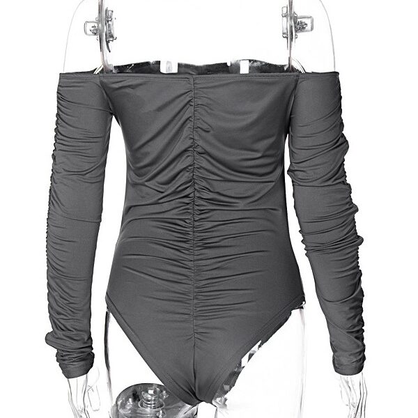 Sexy Boat Neck Ruffled Bodysuits - TD Mercado