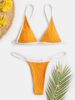 Thong Micro Bikinis Triangle Solid Backless Swimsuit - TD Mercado