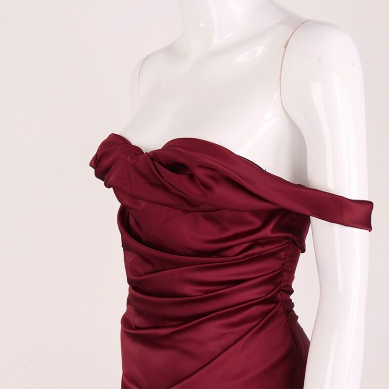 Off Shoulder Ruched Split Evening Party Club Dresses - TD Mercado