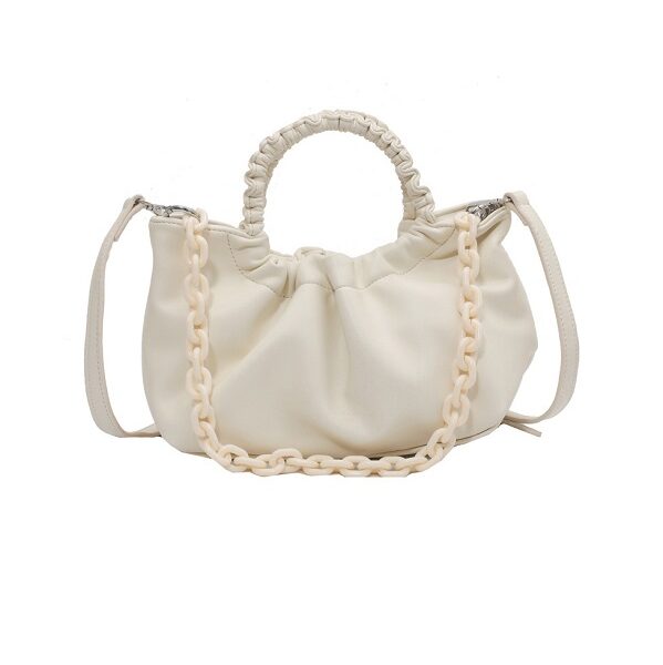 Modern Solid Pleated Thick Chain Handbags - TD Mercado