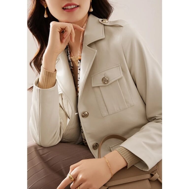 Fashion Real Sheepskin Leather Korean Jacket - TD Mercado