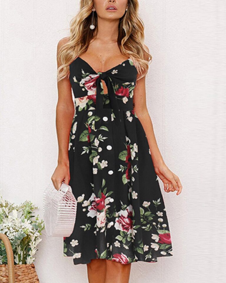 Sweetheart Cut Out and Tie Sundress - TD Mercado